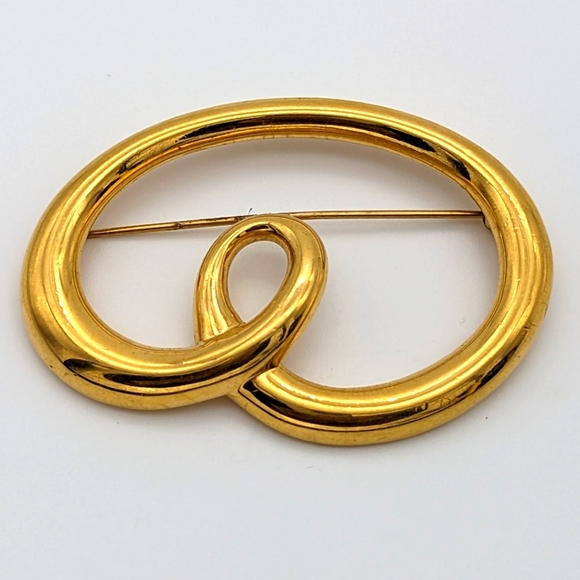 Monet | Jewelry | Monet Brooch Gold Tone Vintage Modernist Loop | Poshmark